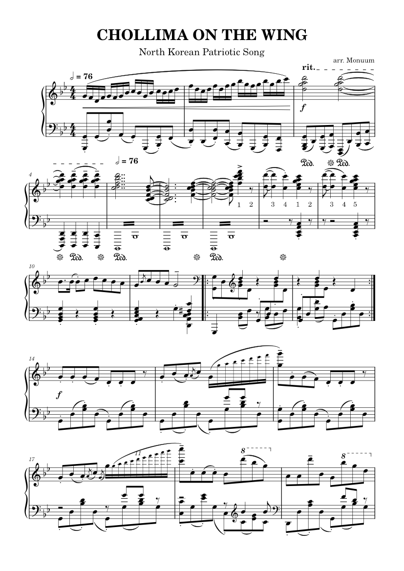 Chollima on the Wing – North Korea Sheet Music for Piano (Solo ...