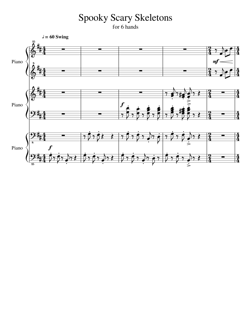 The Spooky Song Sheet music for Piano (Mixed Trio) | Musescore.com