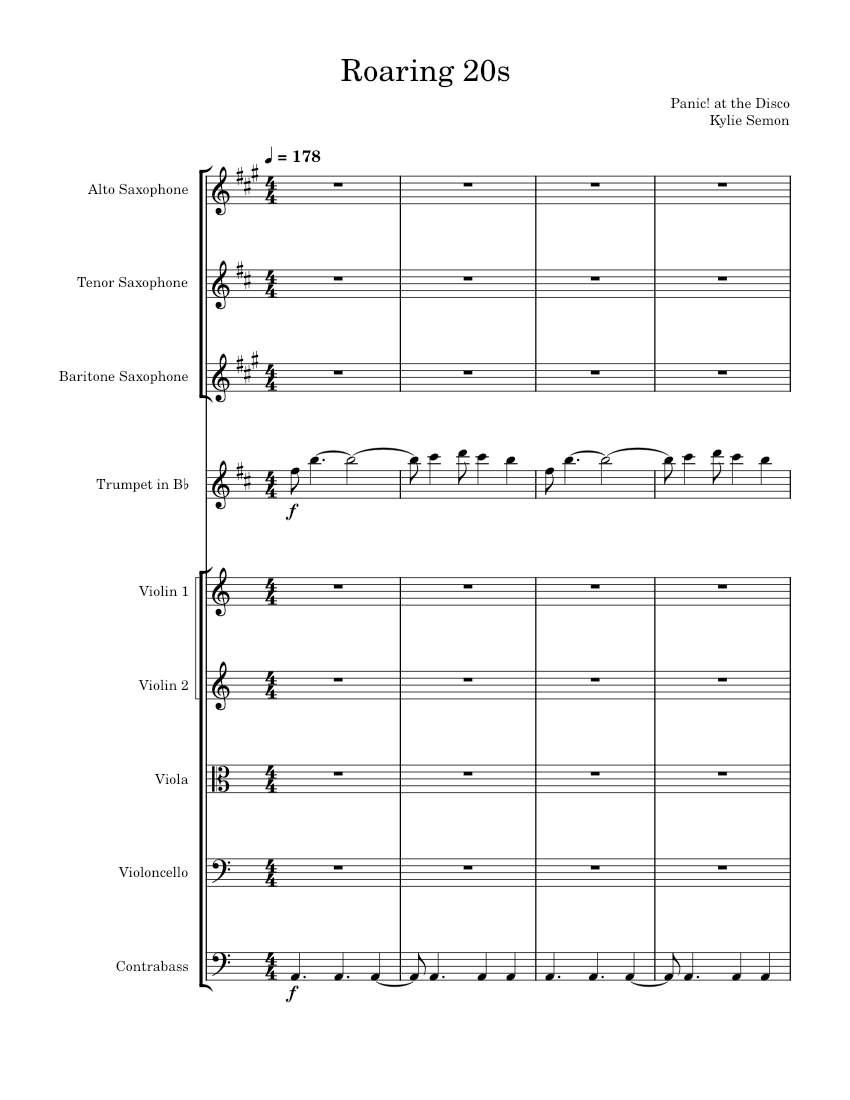 Roaring 20s Sheet music for Saxophone alto, Saxophone tenor, Saxophone ...