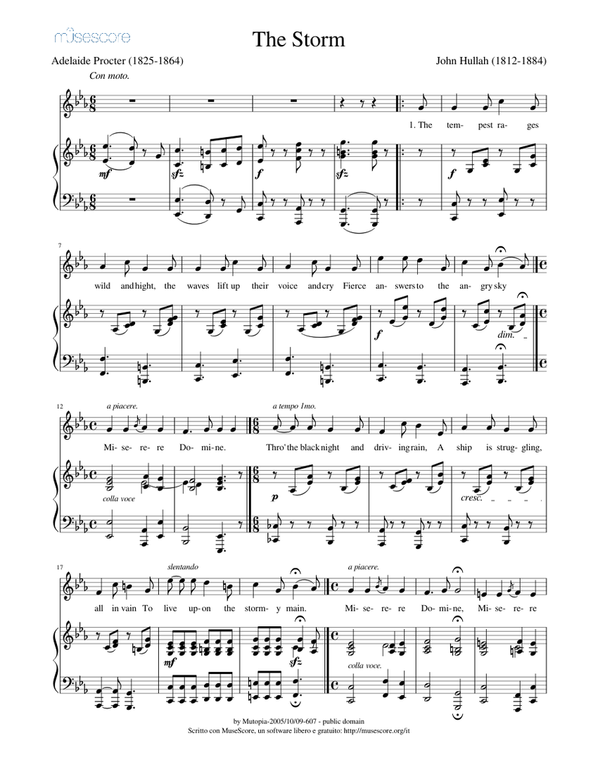 The Storm Sheet music for Piano, Vocals (Piano-Voice) | Musescore.com