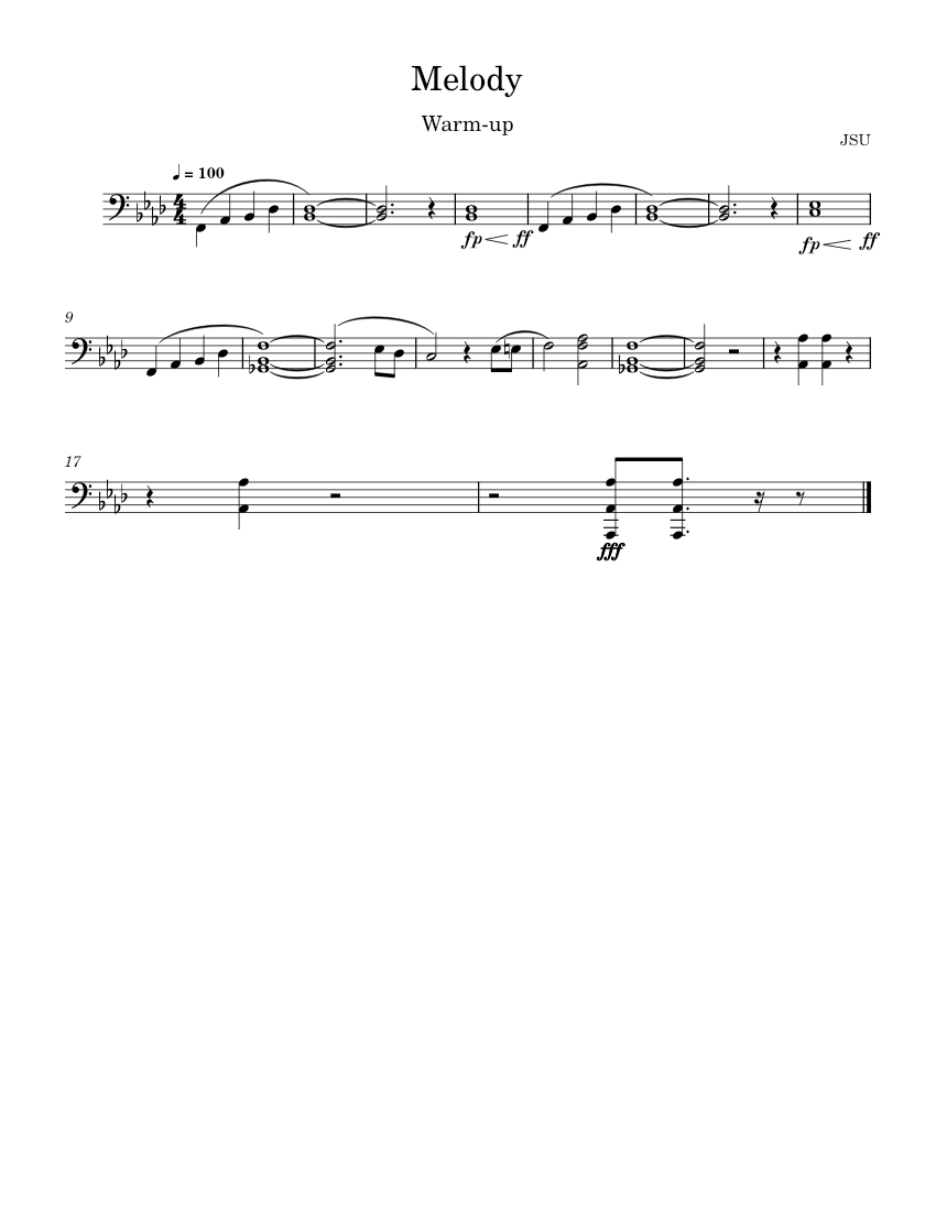 Melody Warm-up - JSU (Dawg Team) Sheet music for Tuba (Marching Band ...
