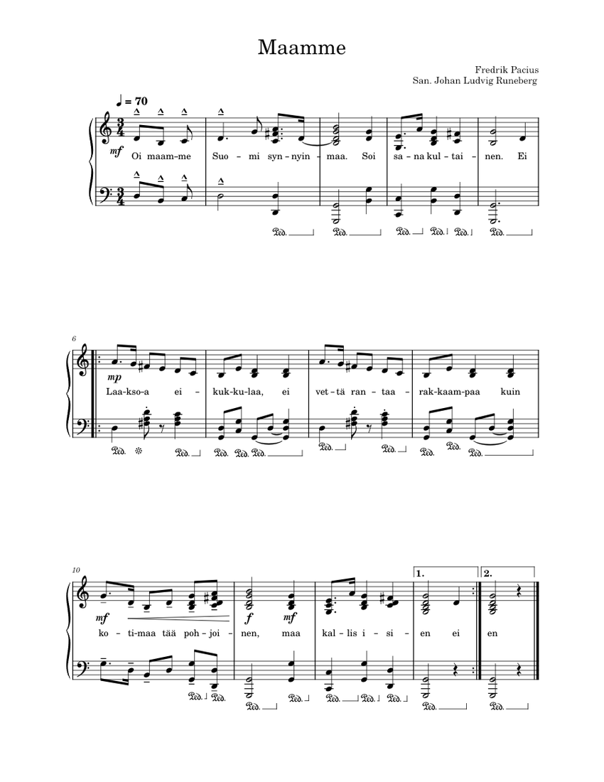 Fredrik pacius maamme finnish and estonian national anthem – Misc ...