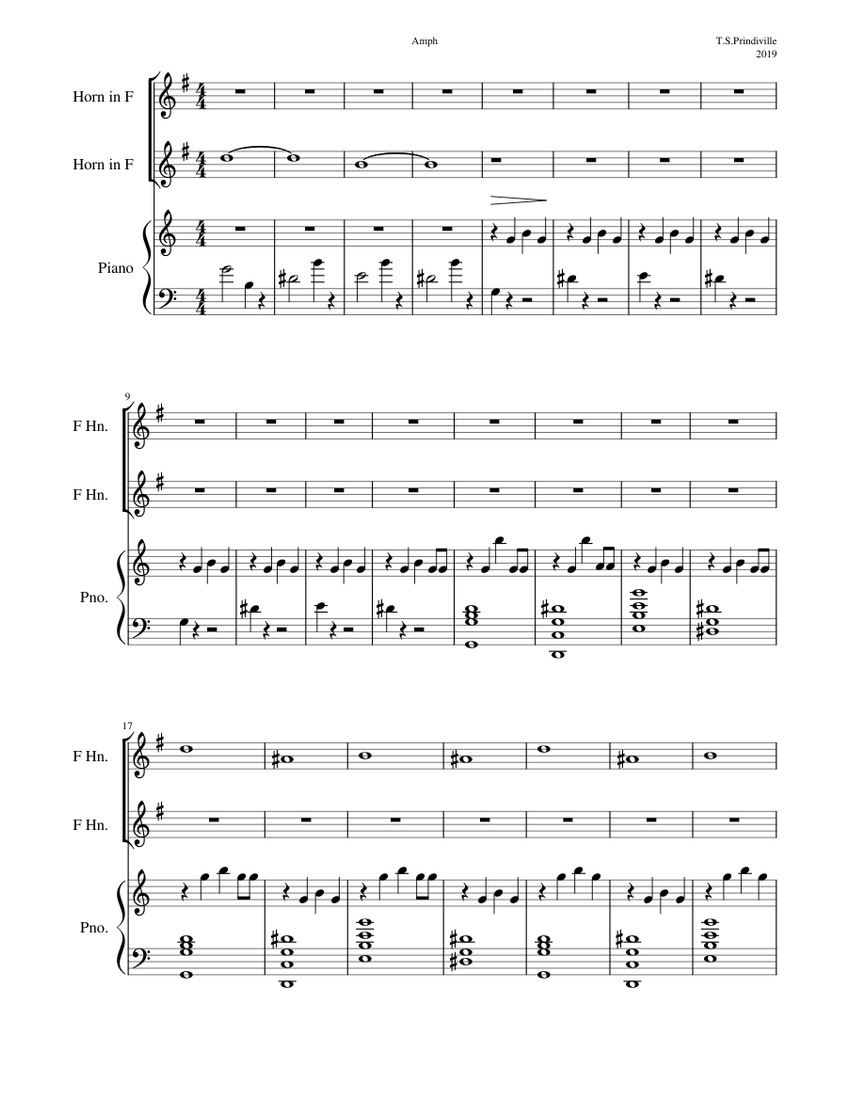 Amp Sheet music for Piano, French horn (Orchestras) | Musescore.com