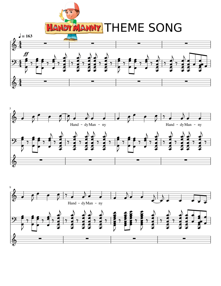 Handy Manny Theme Song Sheet music for Piano (Piano Duo) | Musescore.com