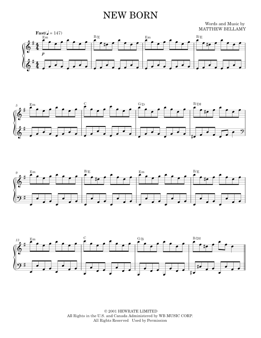 new born Sheet music for Piano by Muse Official | MuseScore.com