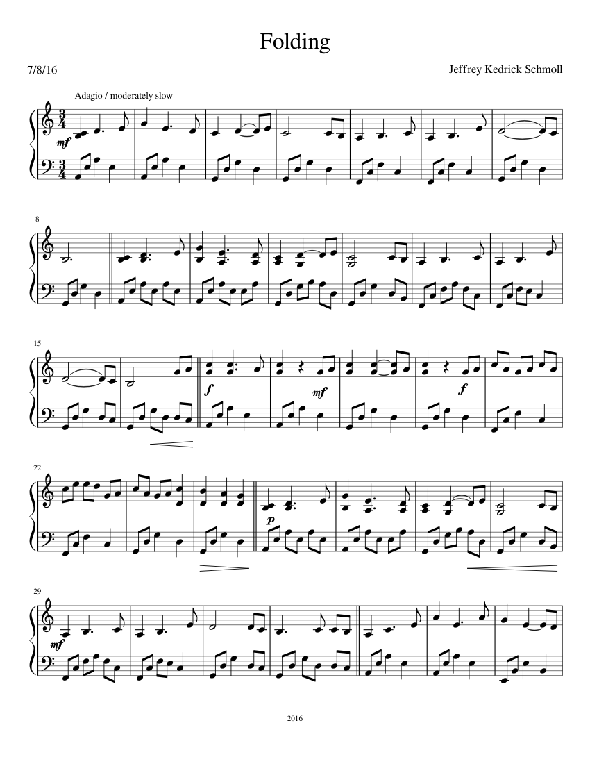 Folding Sheet music for Piano (Solo) | Download and print in PDF or ...
