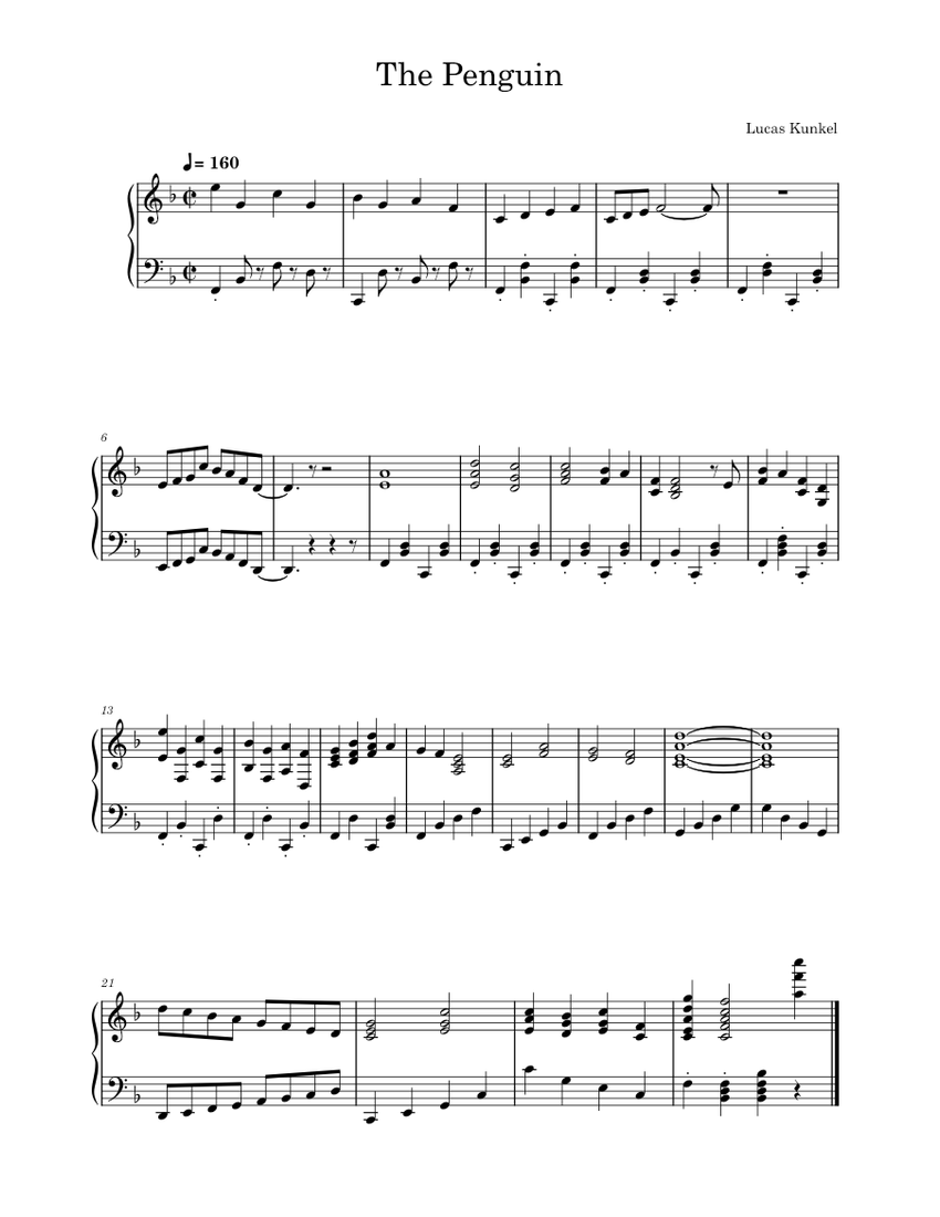 The penguin Sheet music for Piano (Solo) | Musescore.com