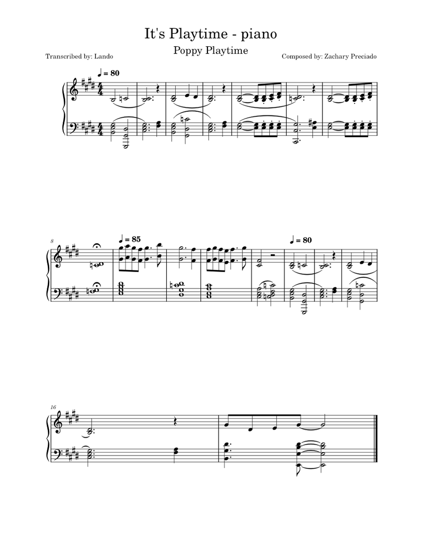 It's Playtime – Piano Sheet music for Piano (Solo) Easy | Musescore.com