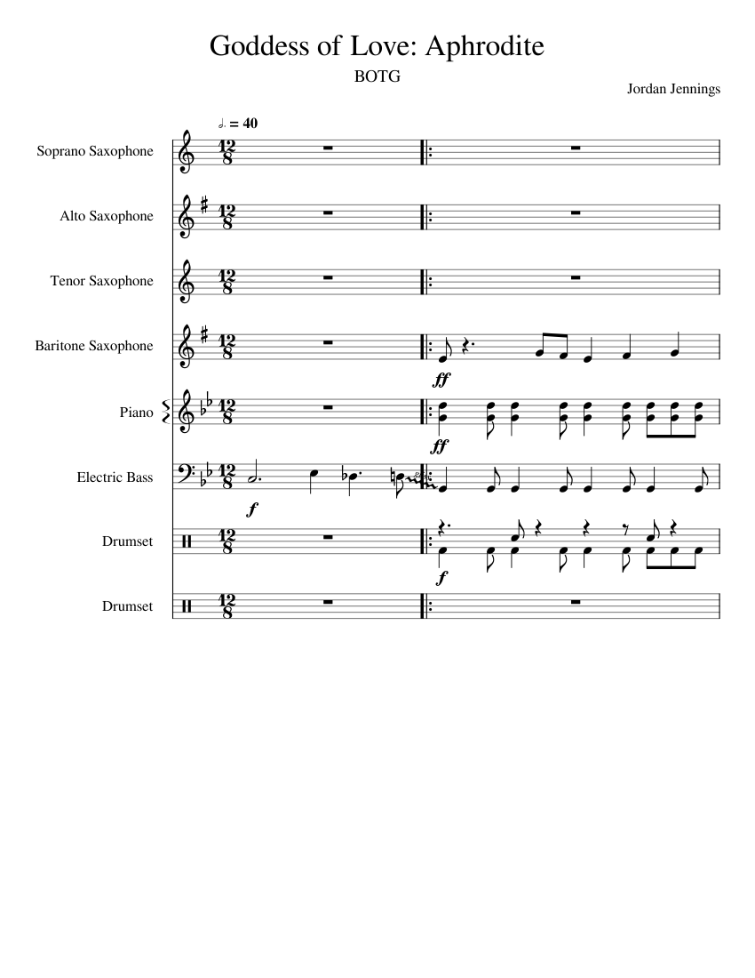 Goddess of Love Aphrodite Sheet music for Piano, Saxophone alto ...