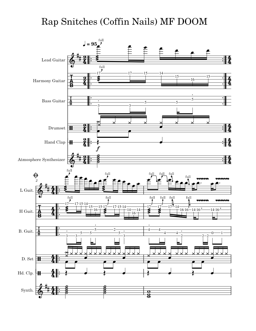 Coffin nails – MF DOOM (Rap Snitches) Sheet Music and Tab for Guitar ...