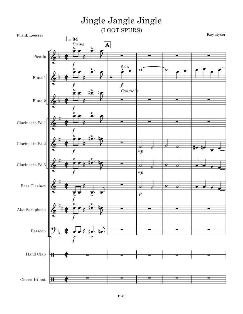 Jingle jangle jingle – Kay Kyser Kay Kyser Jingle Jangle Jingle Sheet ...