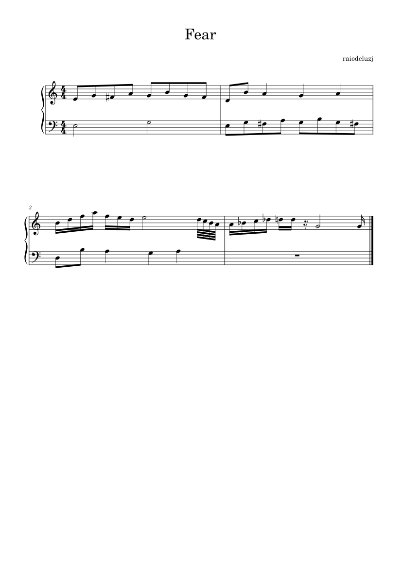Fear Sheet music for Piano (Solo) Easy | Musescore.com