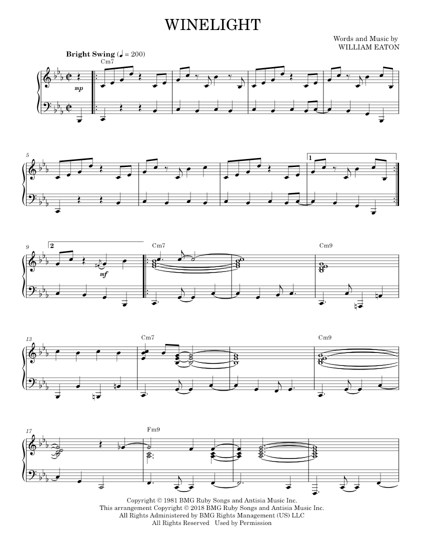 Play Official version of Winelight sheet music by Grover Jr. Washington ...