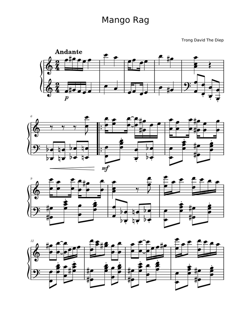 Mango Rag Sheet music for Piano (Solo) | Musescore.com