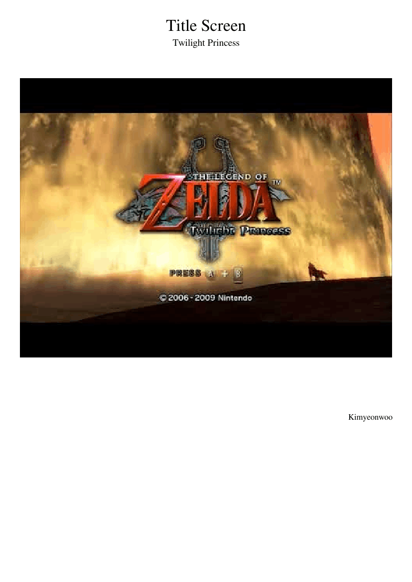 Twilight Princess Title Screen Sheet music for Female, Male, Oboe ...