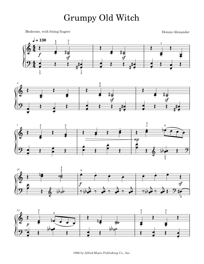 Grumpy Old Witch – Dennis Alexander Sheet music for Piano (Solo) Easy ...