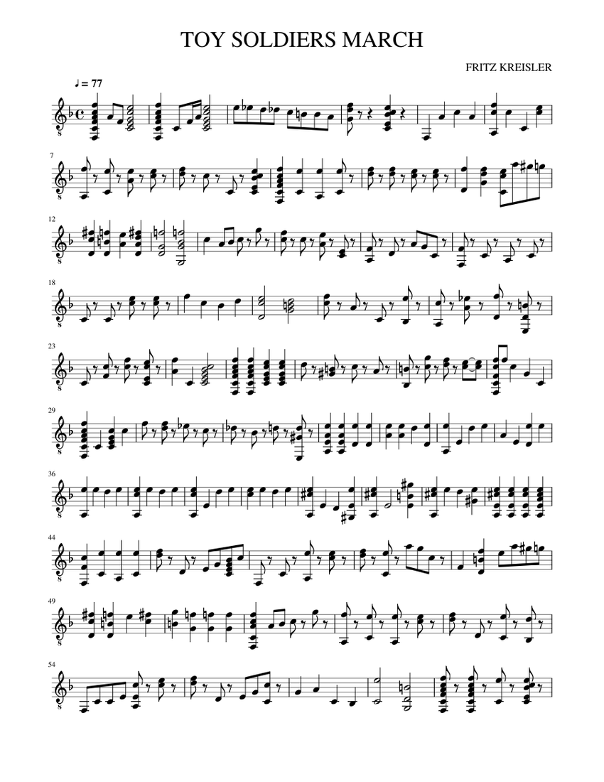 TOY SOLDIERS MARCH Sheet music for Guitar (Solo) | Musescore.com