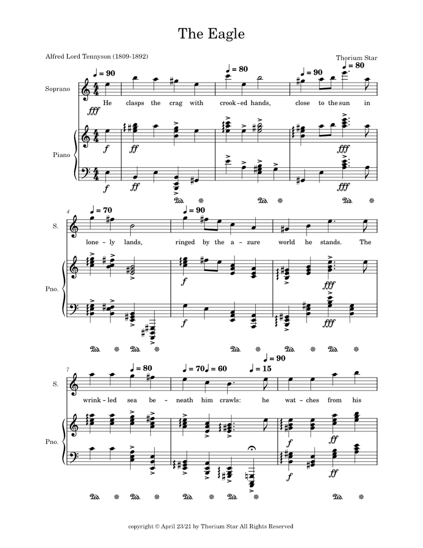 The Eagle Sheet music for Piano, Soprano (Piano-Voice) | Musescore.com