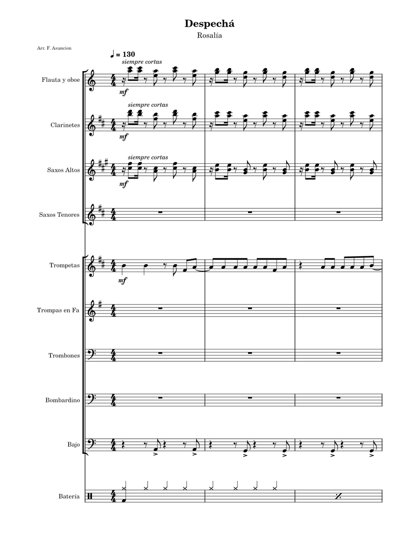 Despechá (Rosalia)--Charanga Sheet music for Trombone, Euphonium, Tuba, Flute piccolo & more ...