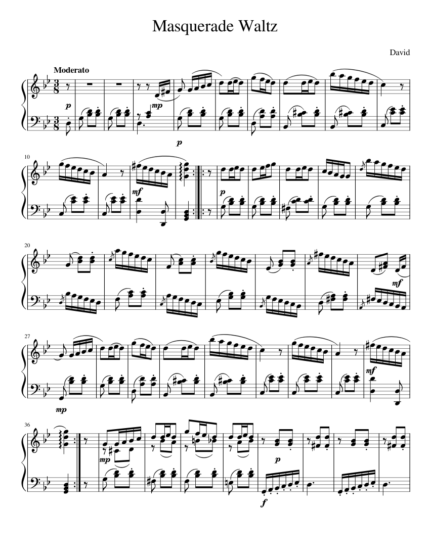 Masquerade Waltz Sheet music for Piano (Solo) | Musescore.com