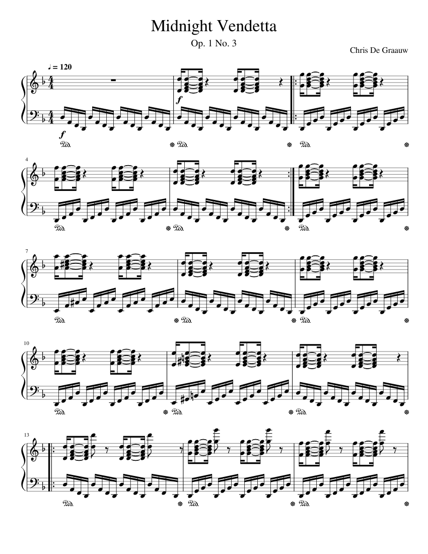 Midnight Vendetta Sheet music for Piano (Solo) | Musescore.com