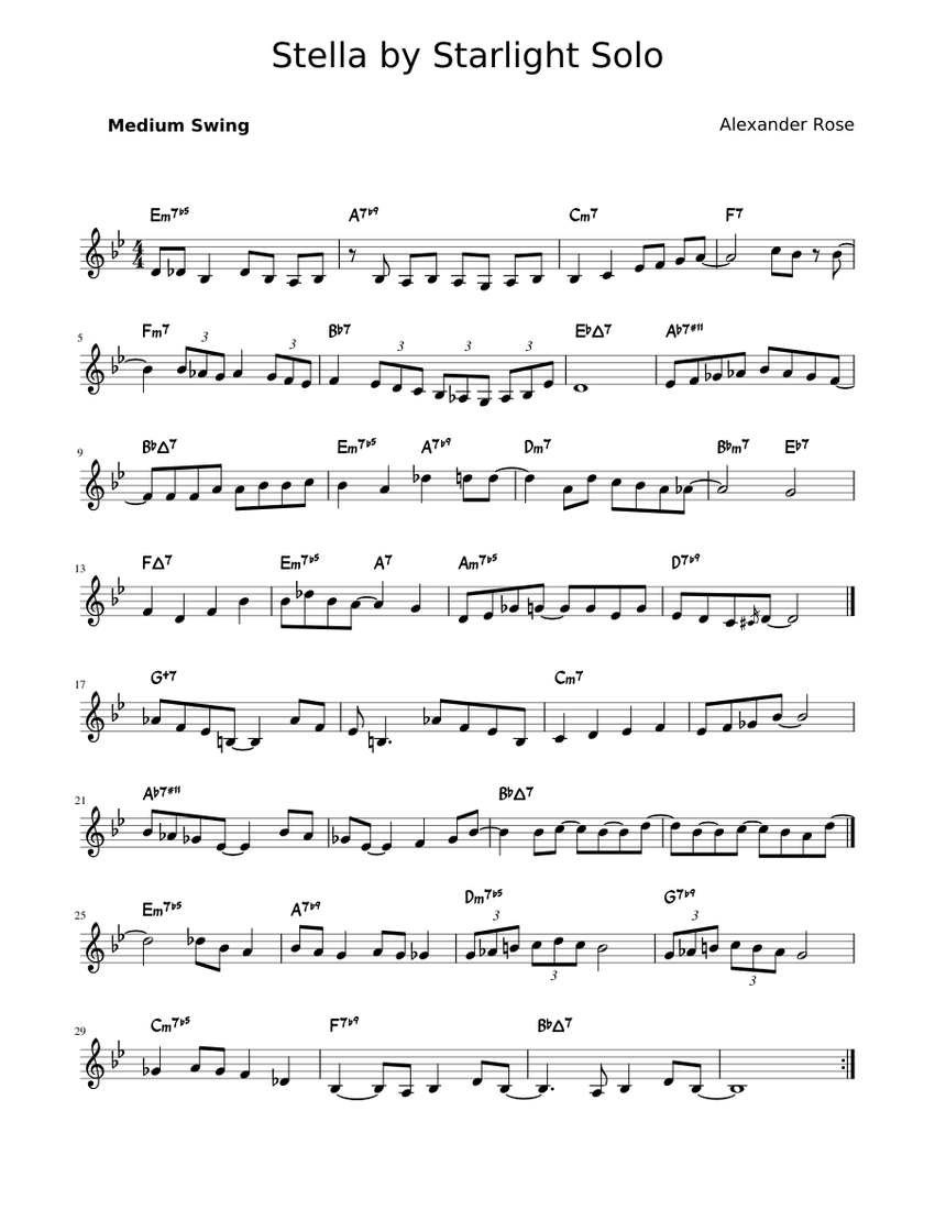 Stella_by_Starlight_Solo Sheet music for Piano (Solo) | Musescore.com