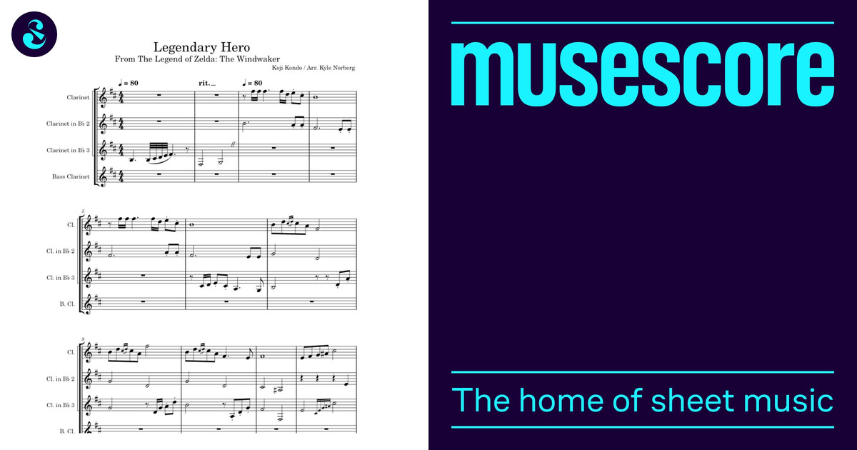 "Legendary Hero" Sheet music for Clarinet other (Woodwind Quartet ...
