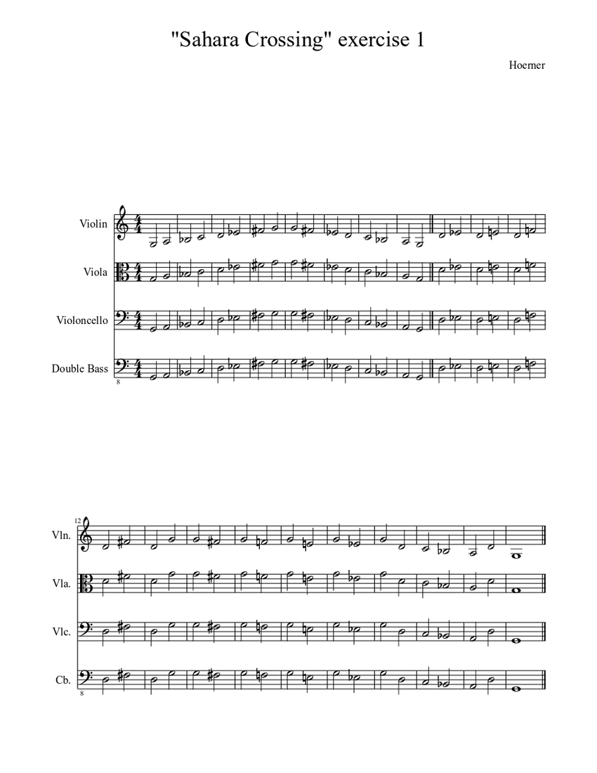 "Sahara Crossing" Exercise 1 Sheet music for Violin, Viola (String Duet ...