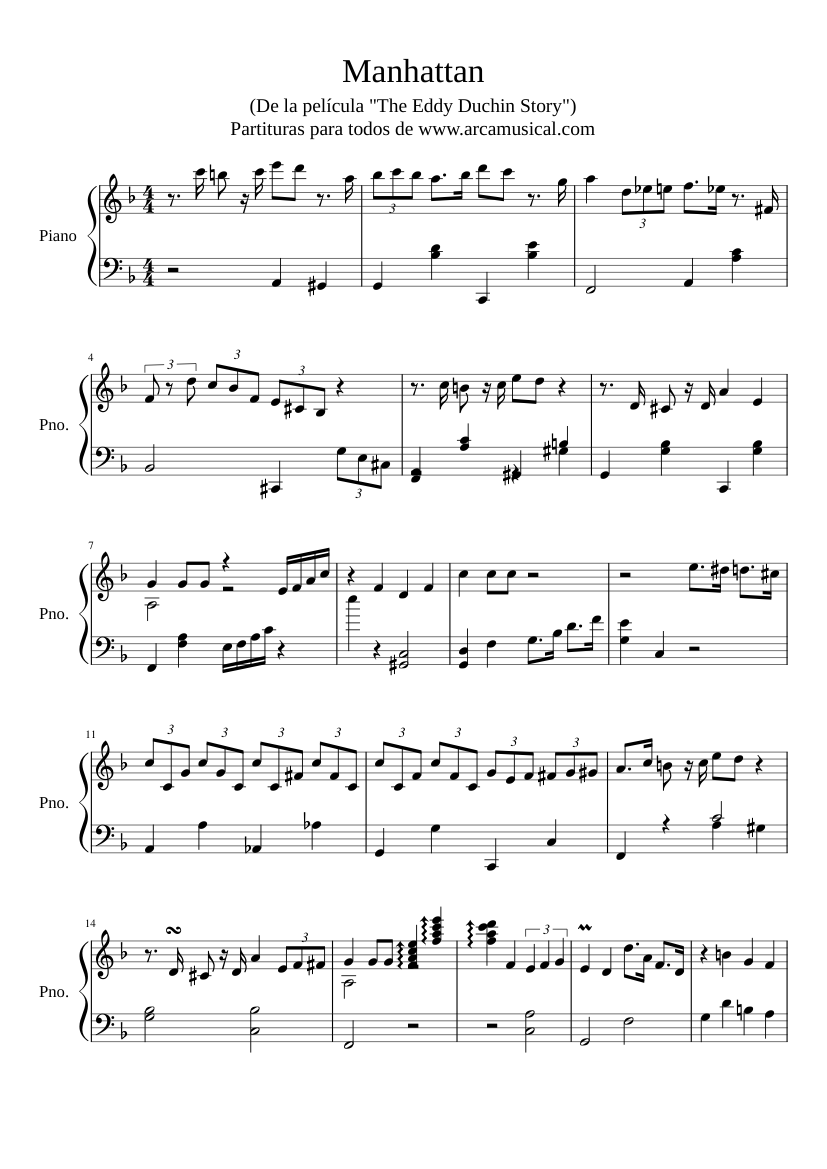 Manhattan Sheet Music for Piano (Solo) | MuseScore.com