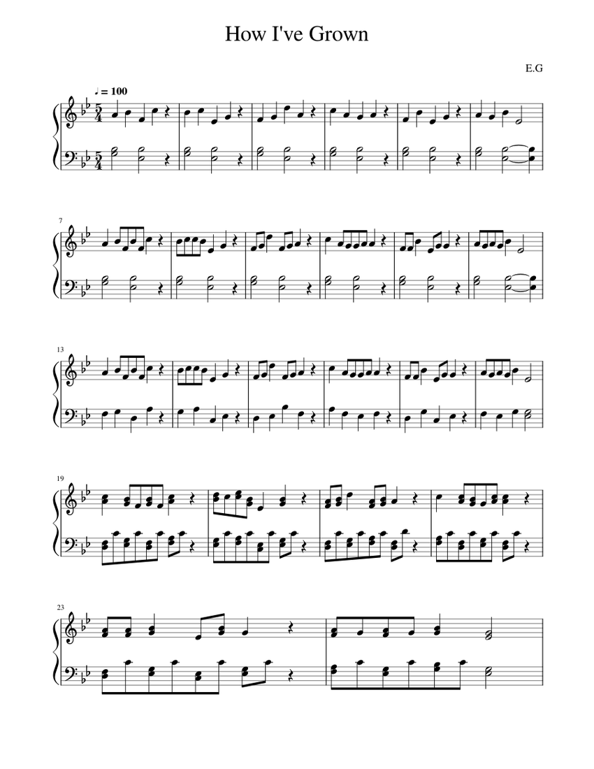How I've Grown Sheet music for Piano (Solo) | Musescore.com