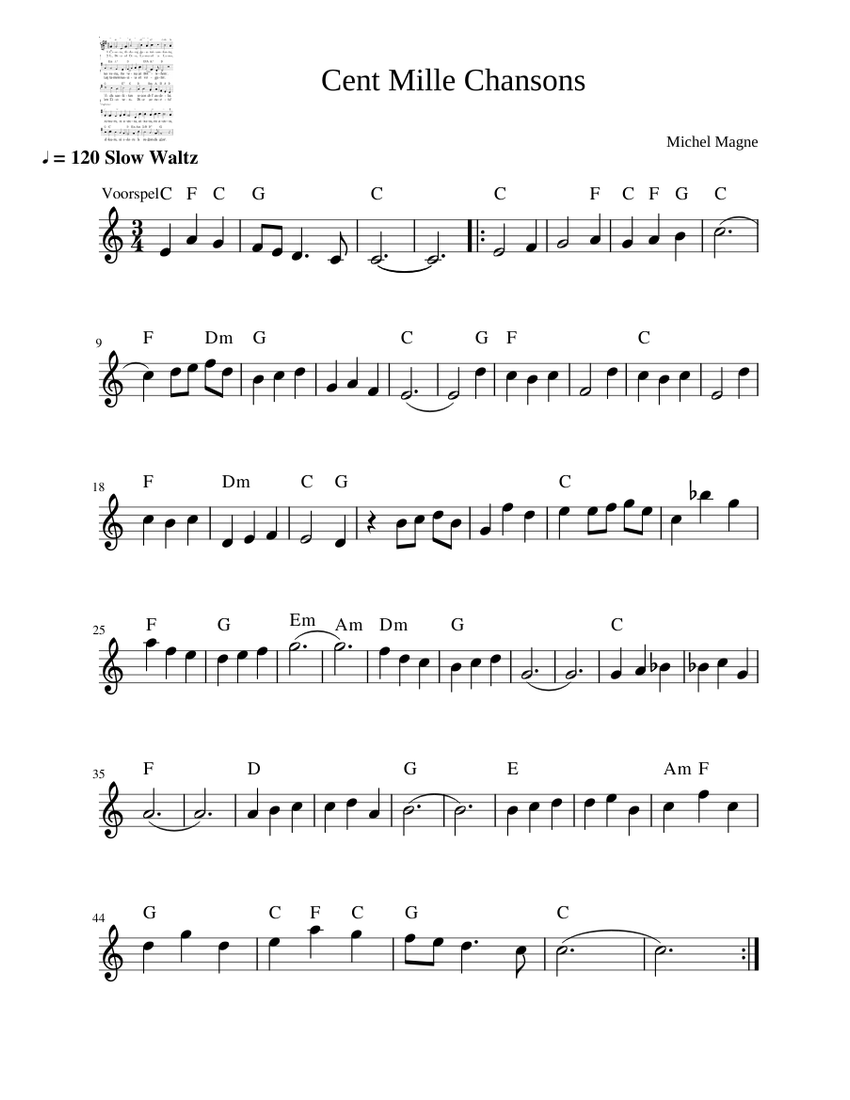 Cent Mille Chansons - piano tutorial