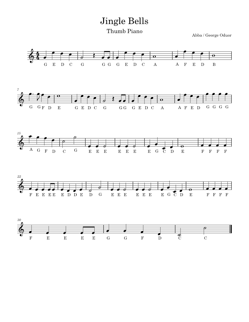 Jingle Bells Violin Beginner Sheet Music for Violin (Solo) | MuseScore.com