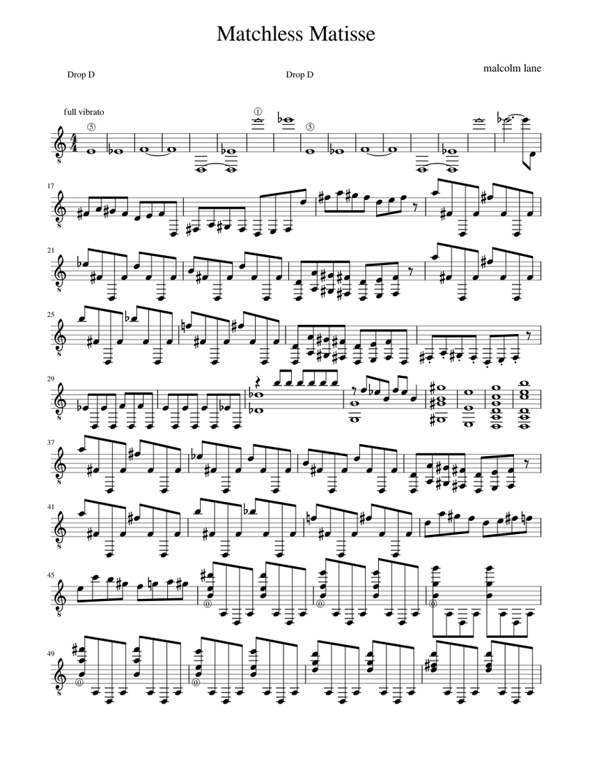 Matchless Matisse Sheet music for Guitar (Solo) | Musescore.com