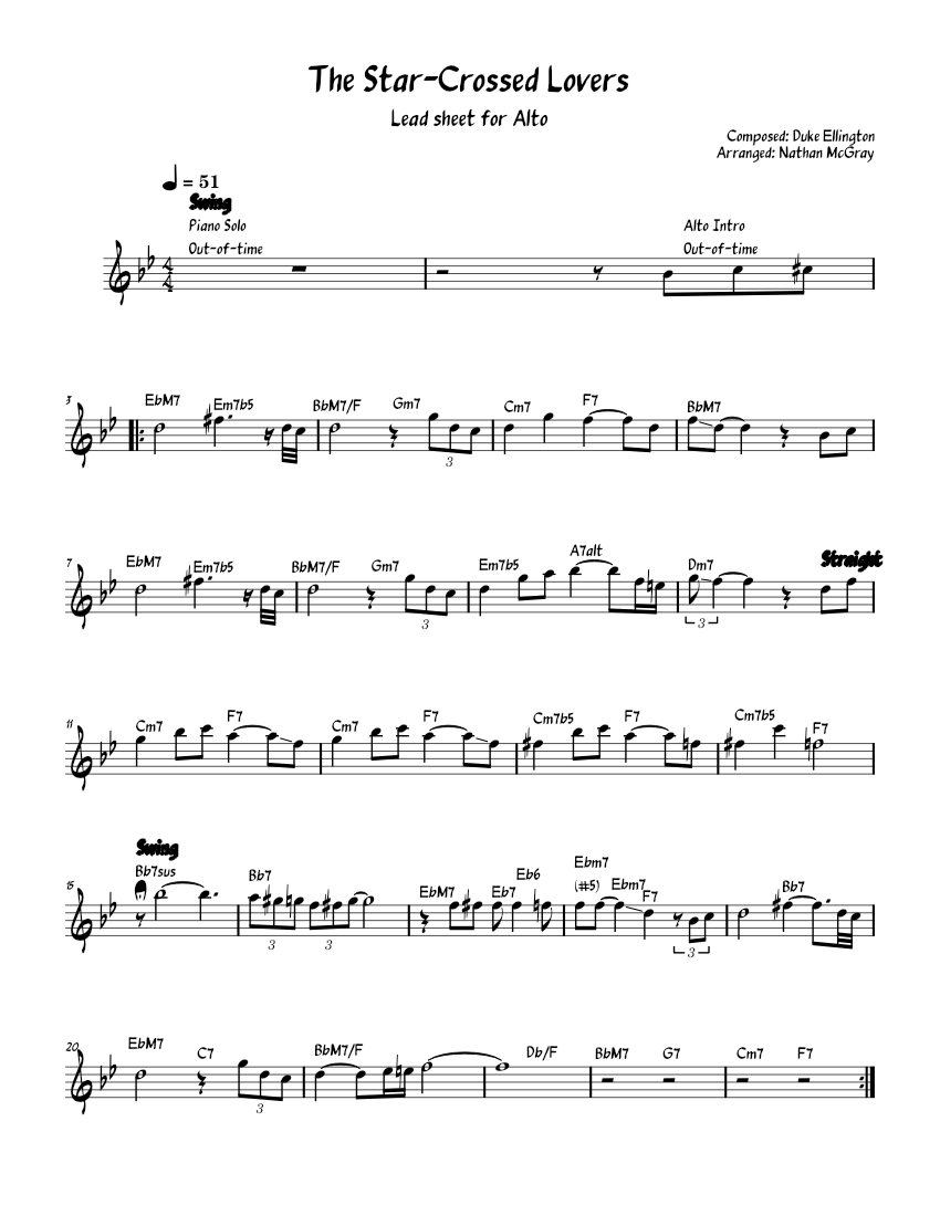 The Star Crossed Lovers – Duke Ellington The Star-Crossed Lovers - Lead ...