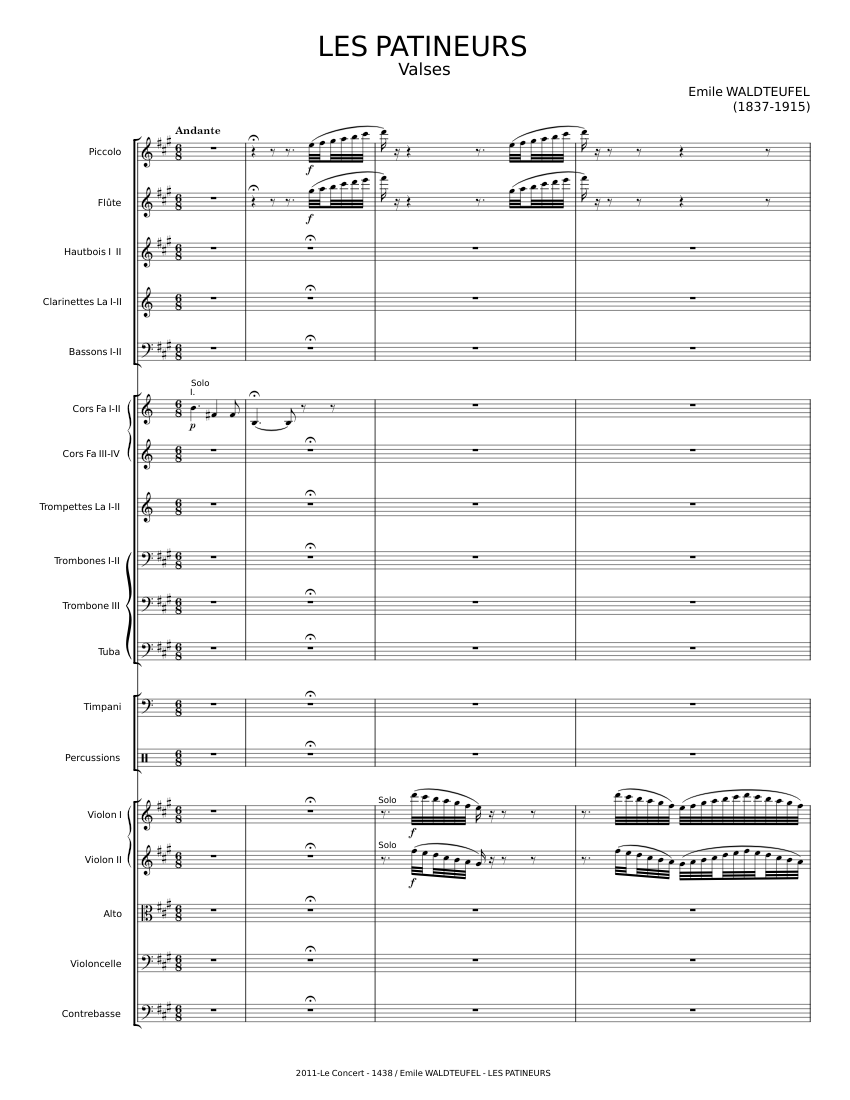 Les Patineurs Valse - Emile Waldteufel Sheet Music for Trombone, Tuba ...