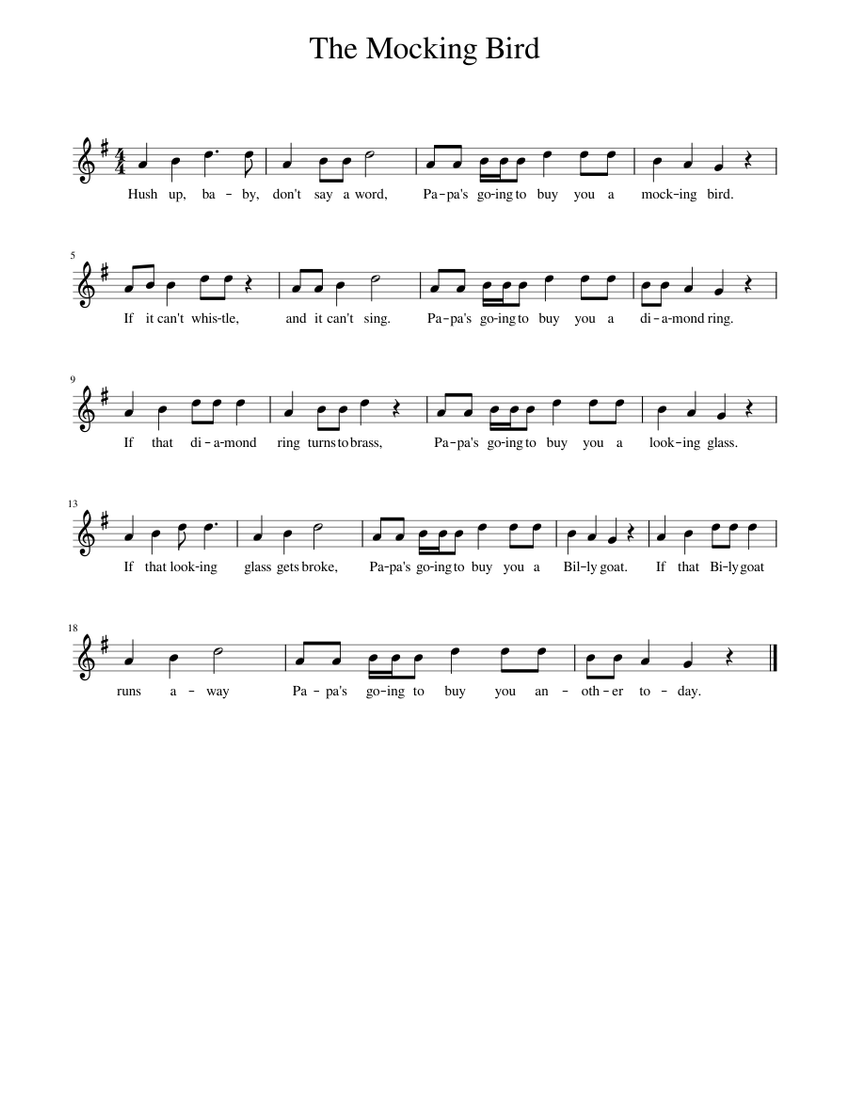 The Mocking Bird - piano tutorial