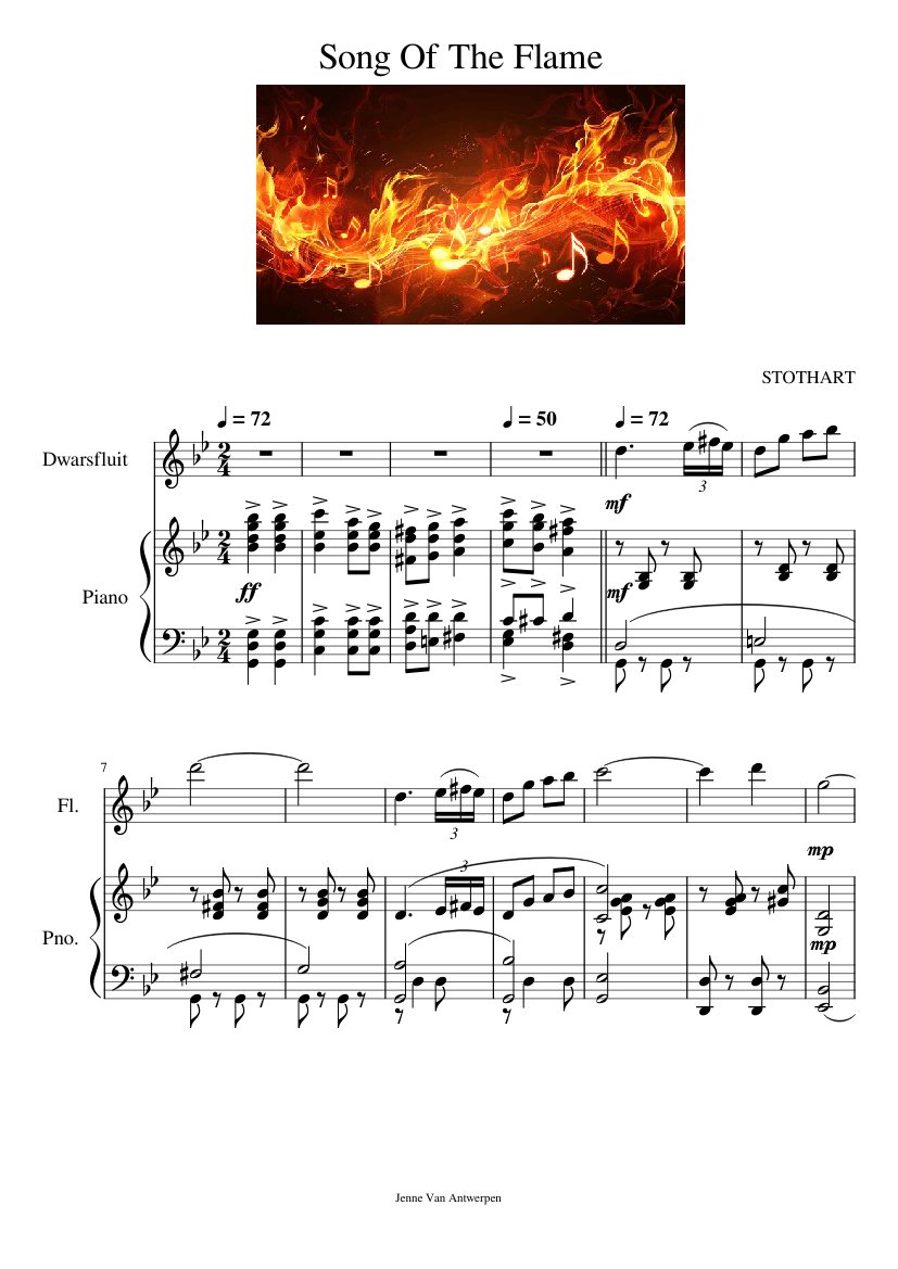 Song Of The Flame – Jenne Van Antwerpen Sheet Music for Piano, Flute ...