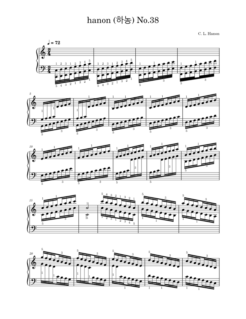hanon 하농 No.38 Sheet music for Piano (Solo) | Musescore.com