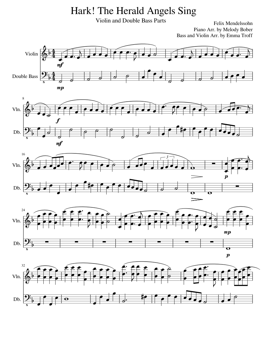 Hark The Herald Angels Sing Sheet Music Violin