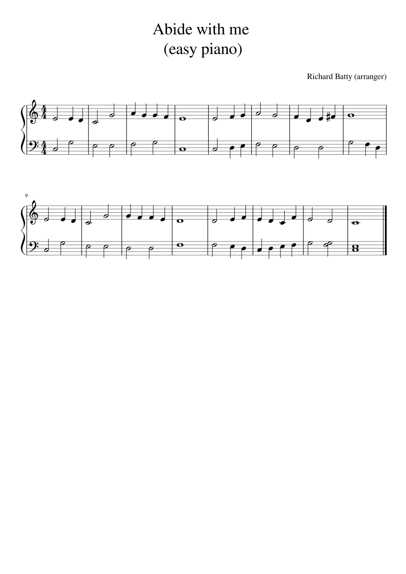Abide with me (easy piano) Sheet Music for Piano (Solo) | MuseScore.com