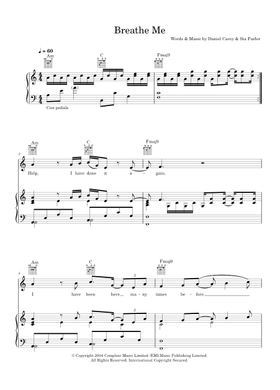 Breathe Me Guitar Chords