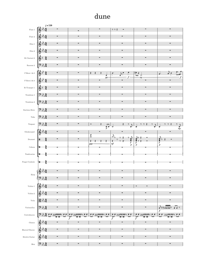 Dune Sheet music for Trombone, Tuba, Male, Tambourine & more ...