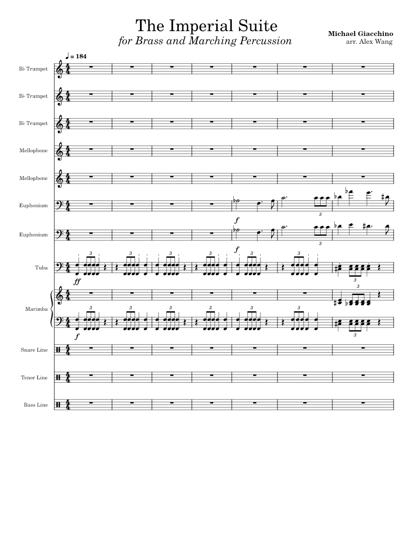 Star Wars: Rogue One Imperial March for Drum Corps Sheet music for ...