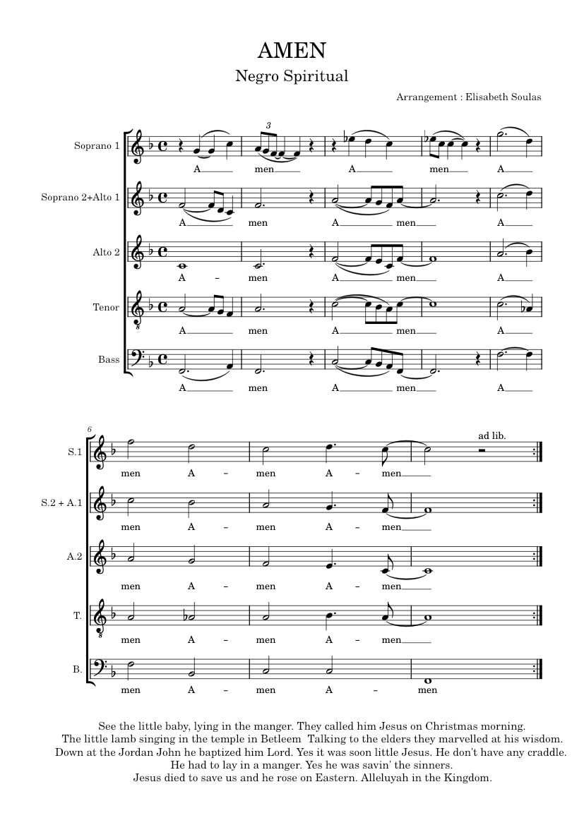 Amen – Misc Traditional Sheet music for Soprano, Alto, Tenor, Bass ...