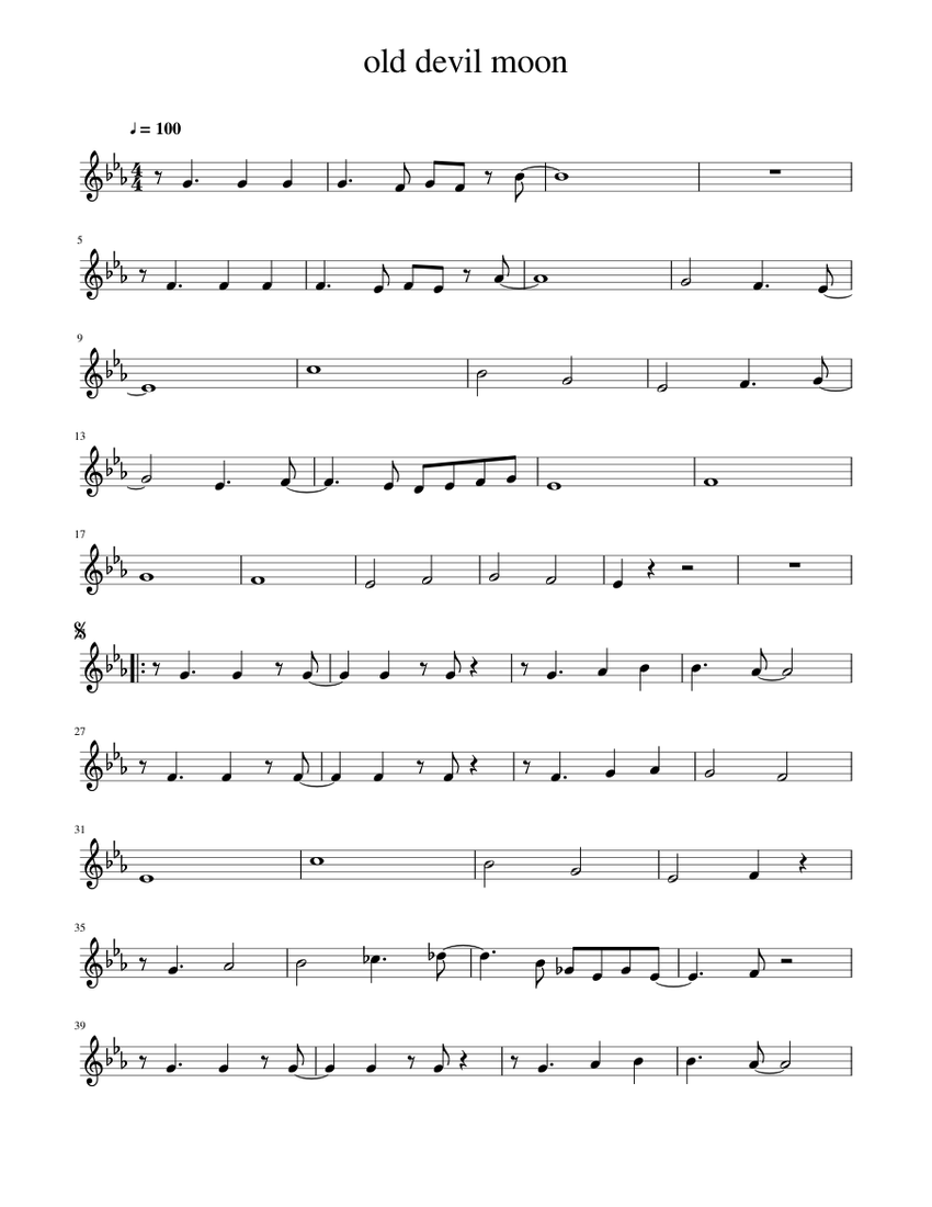 old devil moon Sheet music for Piano (Solo) Easy | Musescore.com