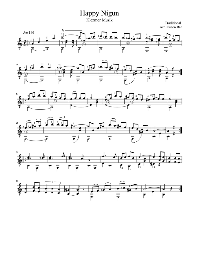 Happy Nigun Sheet music for Guitar (Solo) | Musescore.com