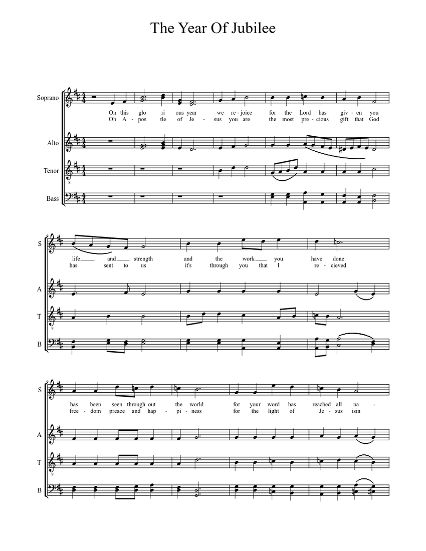 The Year of Jubilee Sheet music for Bass (Solo) | Download and print in ...