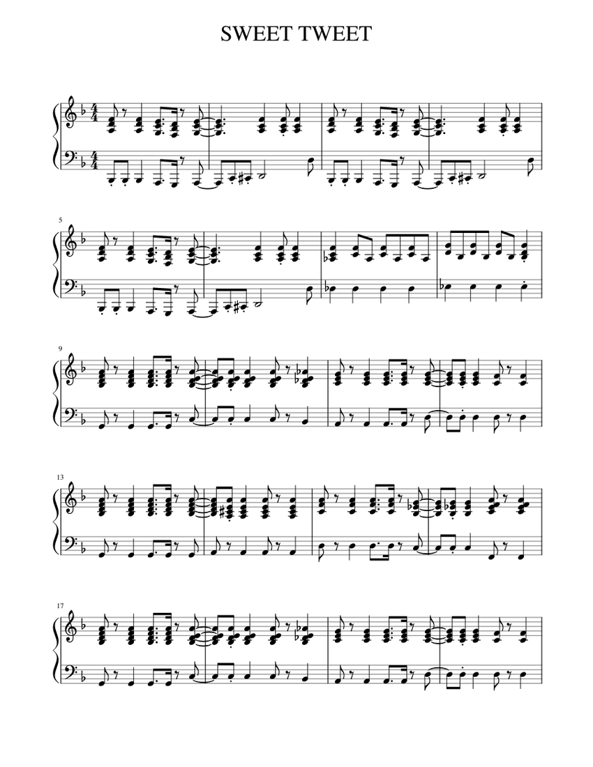 SWEET TWEET Sheet music for Piano (Solo) | Musescore.com