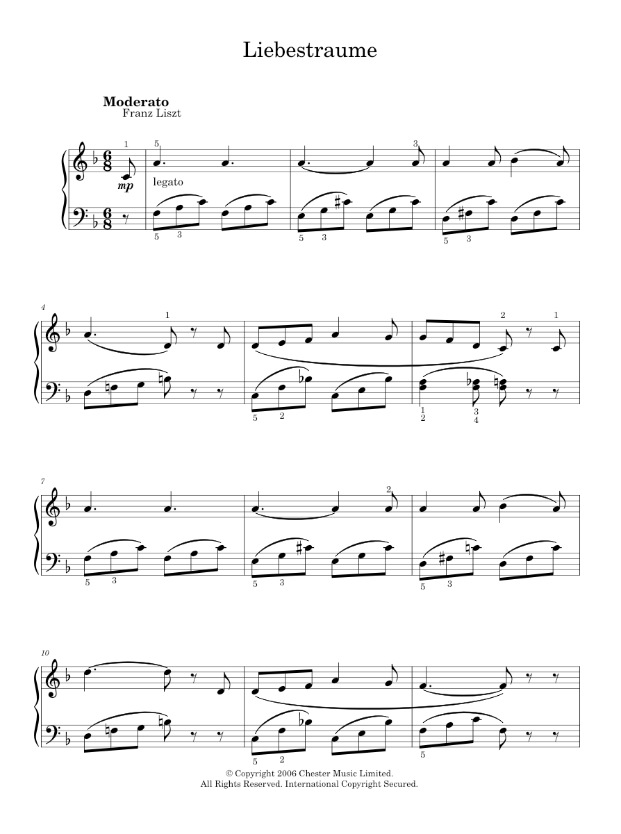Play Official version of Liebestraum No. 3 in A♭Major Sheet Music by ...