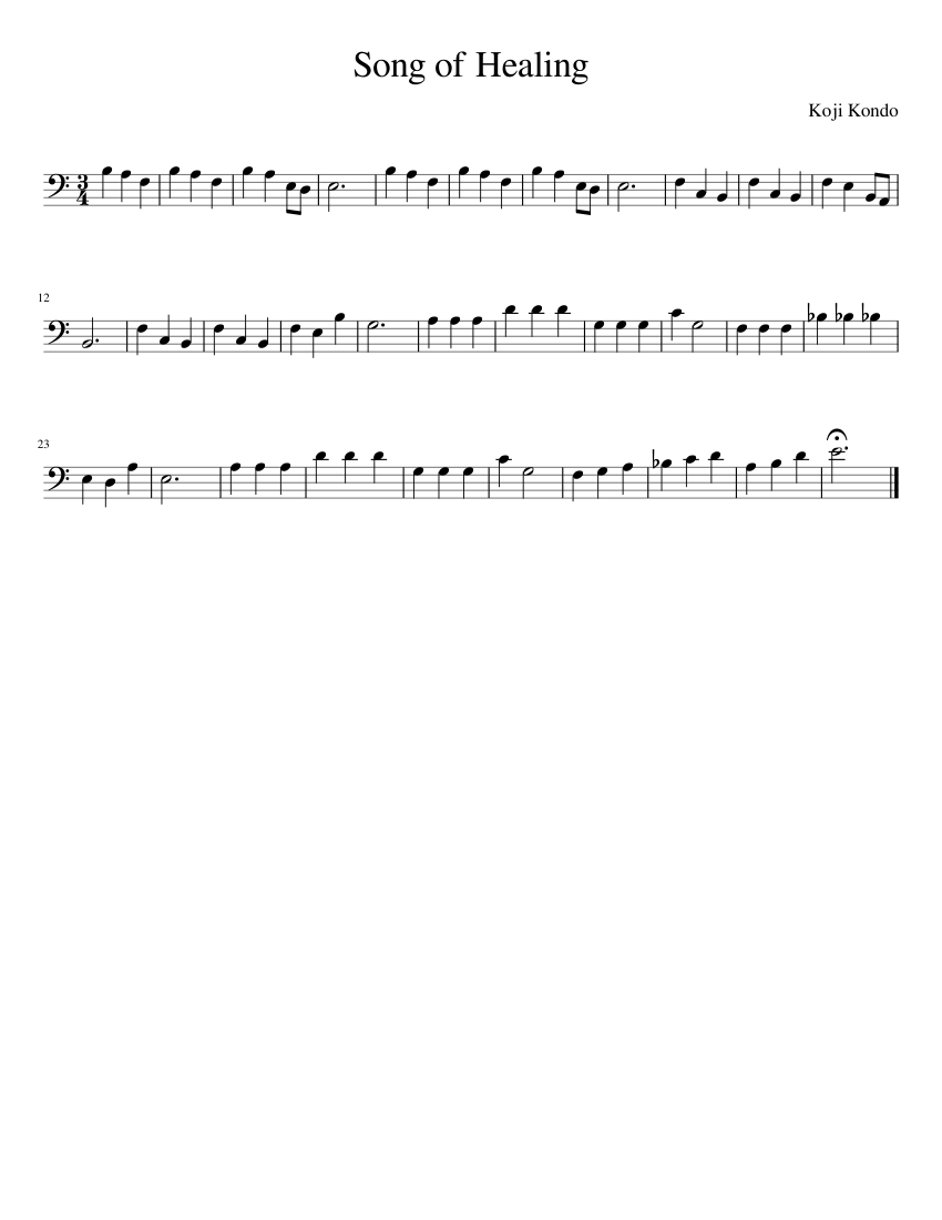 Song of Healing Sheet music for Trombone (Solo) | Musescore.com